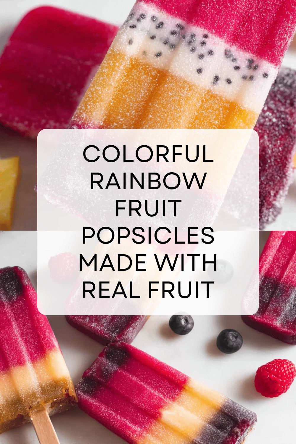 Rainbow Real Fruit Popsicles: Bright & Refreshing Fruity Delight