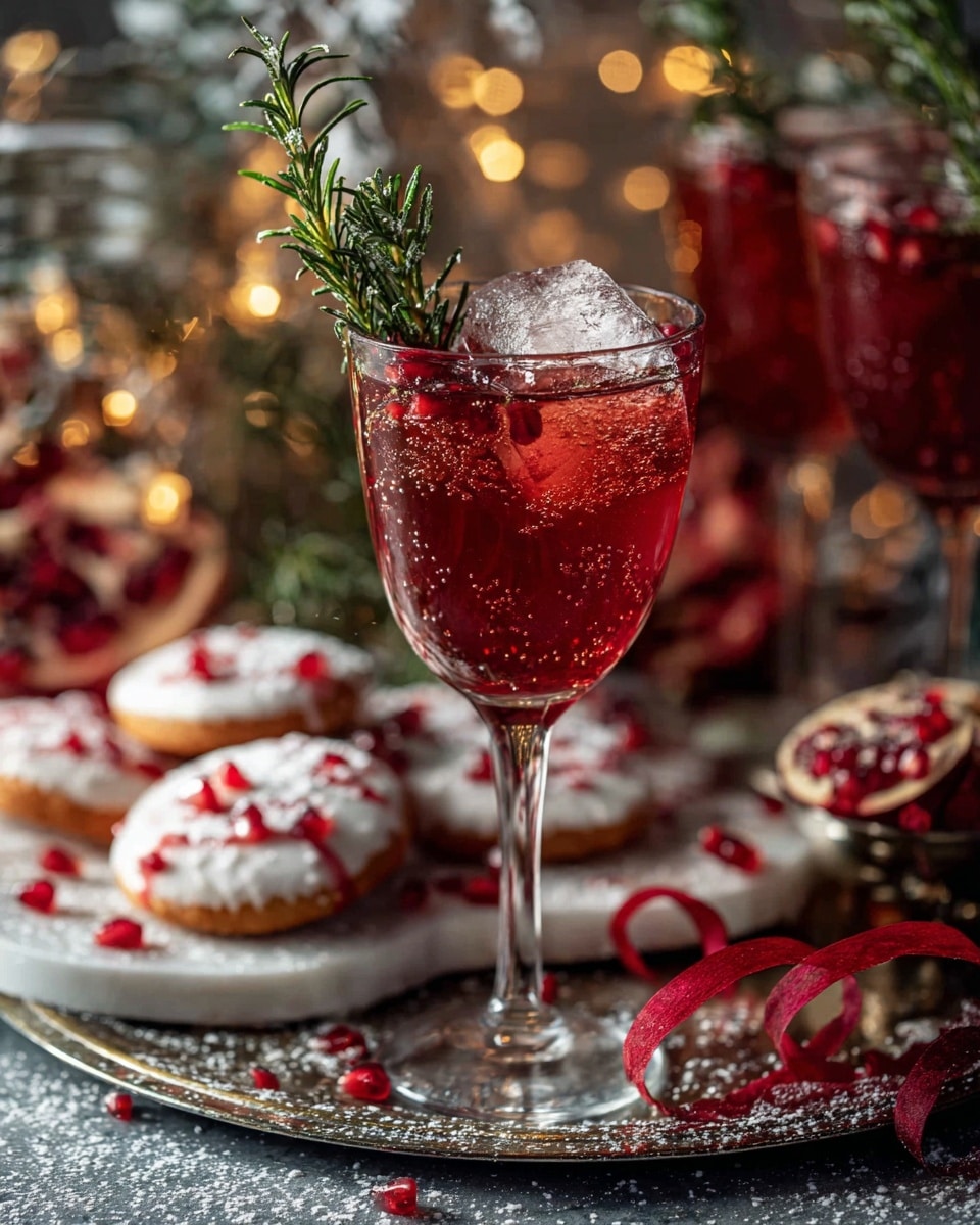 Sparkling Mistletoe Cosmo: Festive Holiday Champagne Cocktail