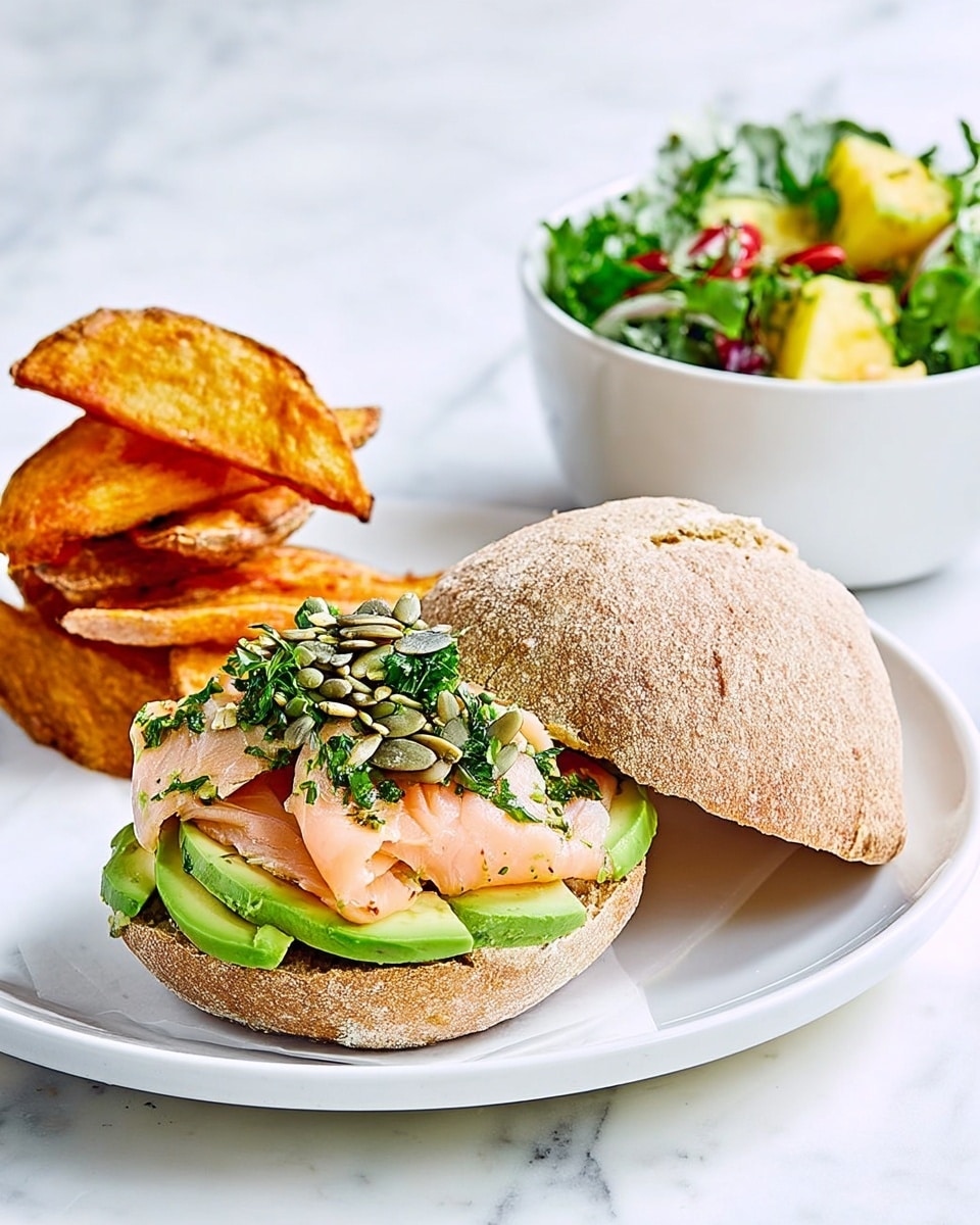 Salmon Burgers with Kale Salsa & Roasted Sweet Potatoes – Delicious ...