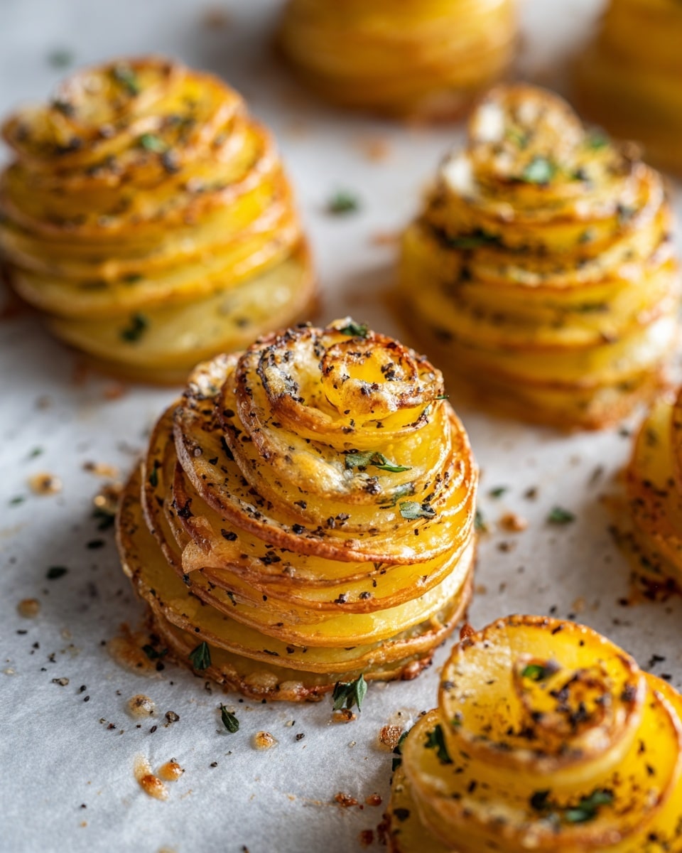 Crispy Cacio e Pepe Roasted Potato Stacks - Delicious & Easy