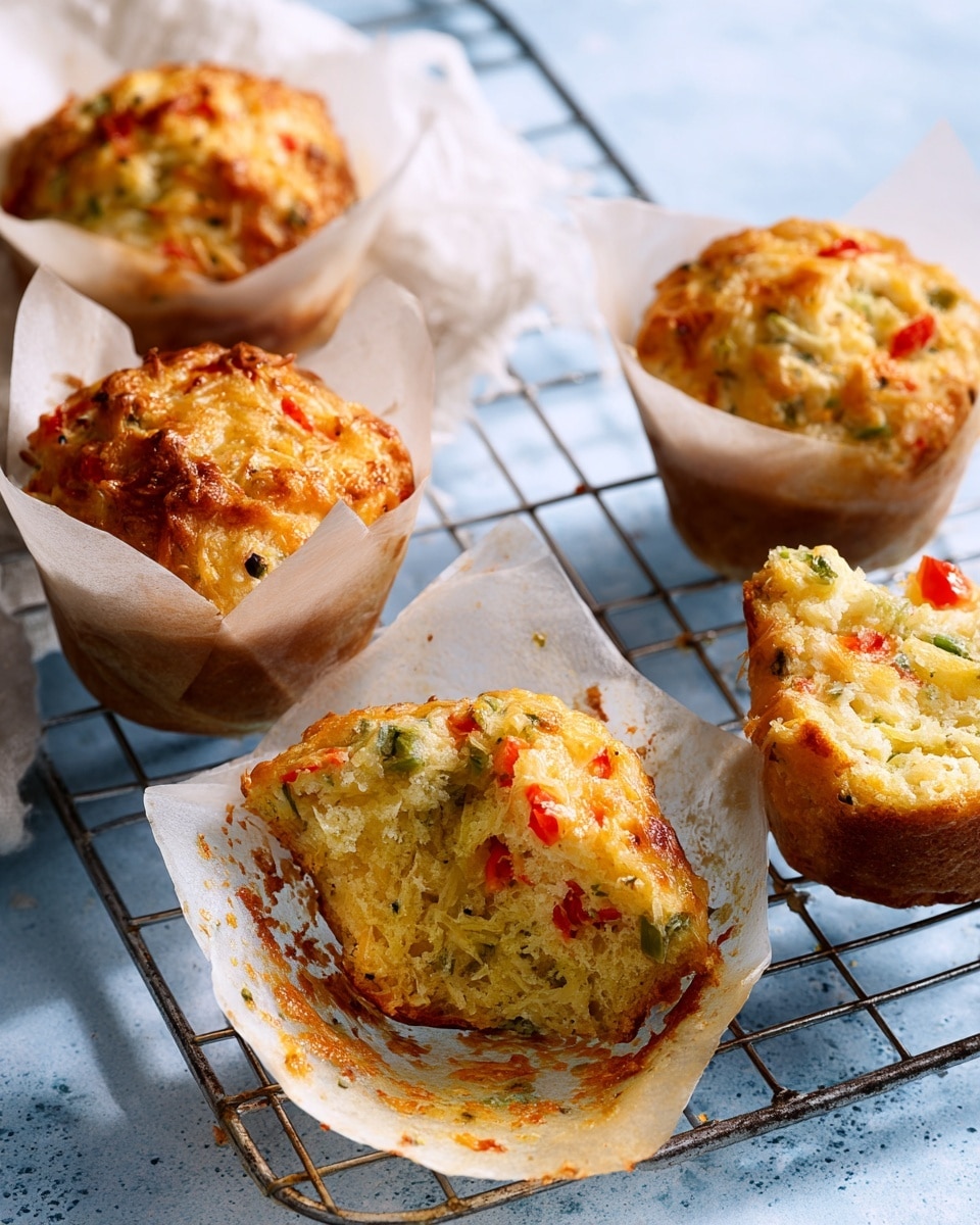 Cheesy Courgette and Roasted Red Pepper Savoury Muffins – Tasty & Easy