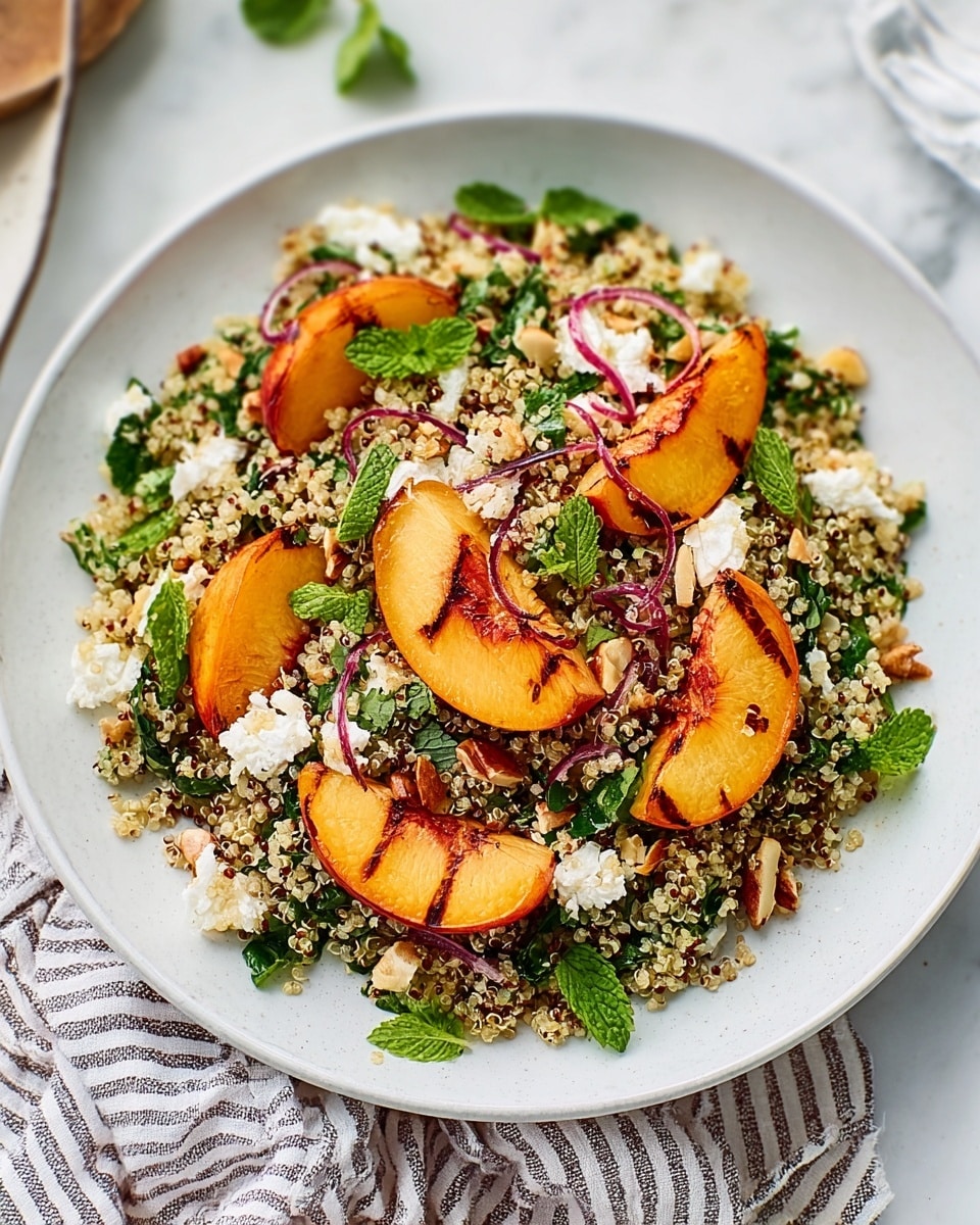 Quinoa, Goat’s Cheese & Peach Salad — Fresh & Healthy Summer Dish